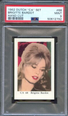 1962 Dutch CA Set Card #68 BRIGITTE BARDOT Actress Pose to Neck PSA 9 ...