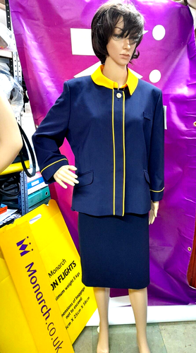 MONARCH AIRLINE CABIN STAFF UNIFORM SAMPLE BY DENNES JKT SIZE 18 BLOUSE ...