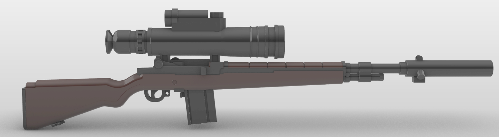 1/16 Scale Battleground M-14 Sniper Rifle - AN/PVS2 Starlight Scope ...