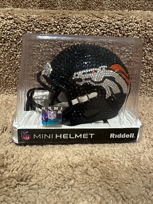 New Denver Broncos Crystal NFL Mini Helmet Ridell New | eBay