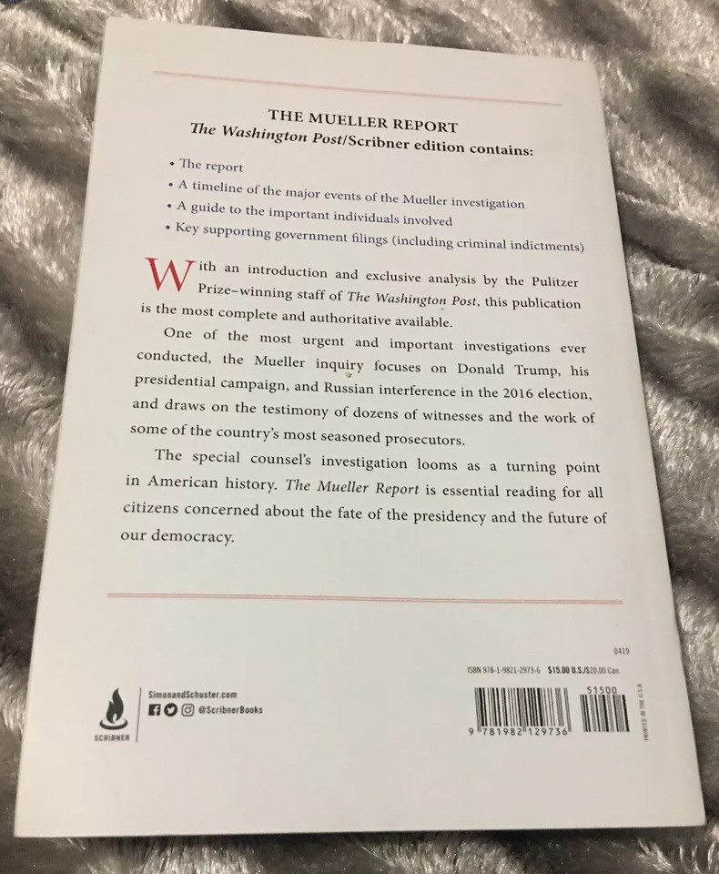 The Mueller Report by The Washington Post {2019, Paperback} *BRAND NEW ...