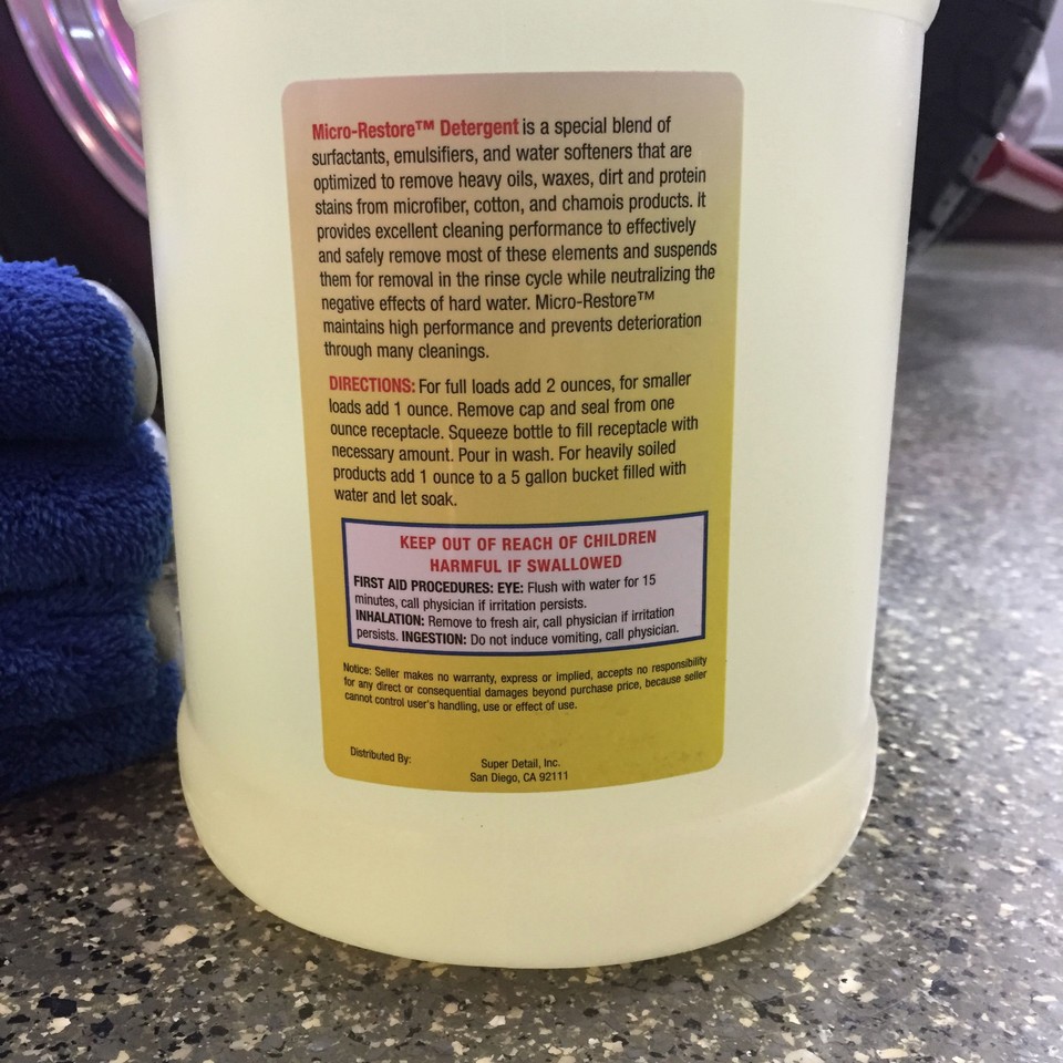 128oz. Gallon Micro-Restore Microfiber Towel Cleaning & Washing ...