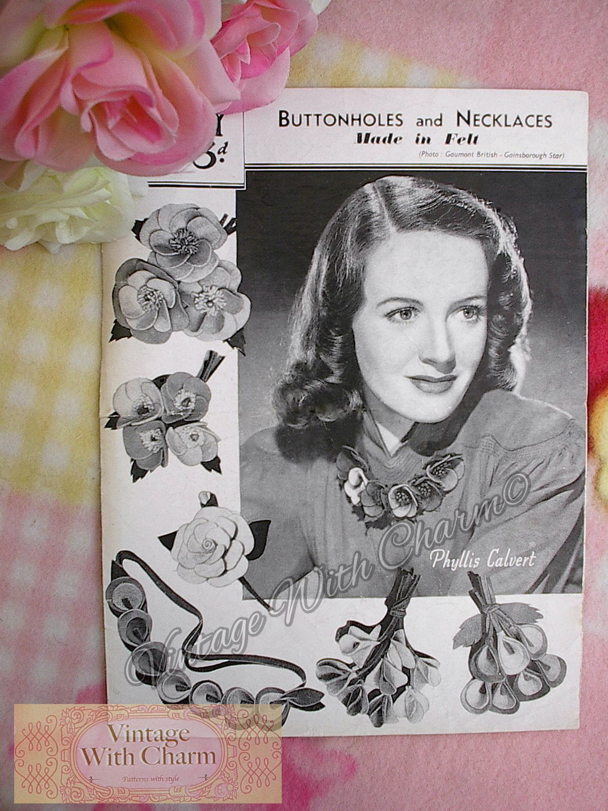 Vintage 1940's Felt Craft Pattern For Felt Brooches & Necklaces. | eBay UK
