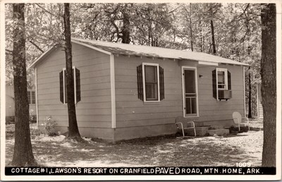 Real Photo Postcard Cottage Lawson's Resort in Mountain Home, Arkansas ...