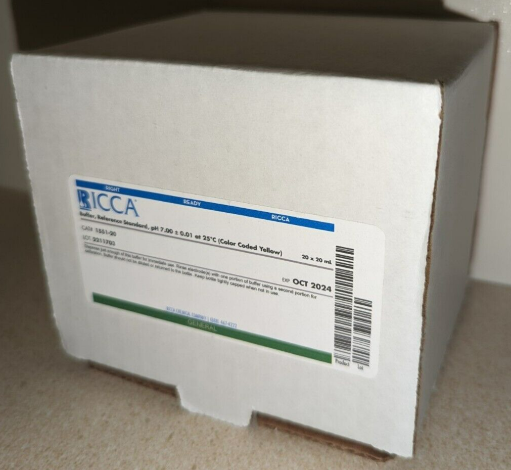 Ricca Chemical 1551-20 Color-Coded pH Buffer, pH 7.00, Yellow, 20 ml ...