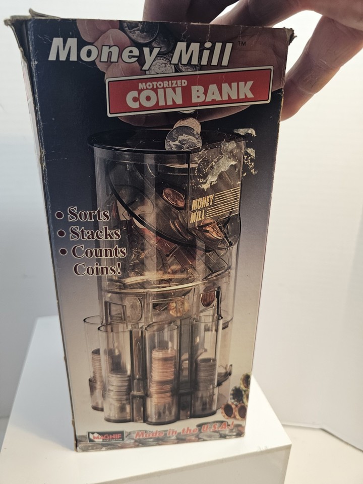 1990s Money Mill Motorized Coin Bank, coin sorting/rolling machine EUC ...