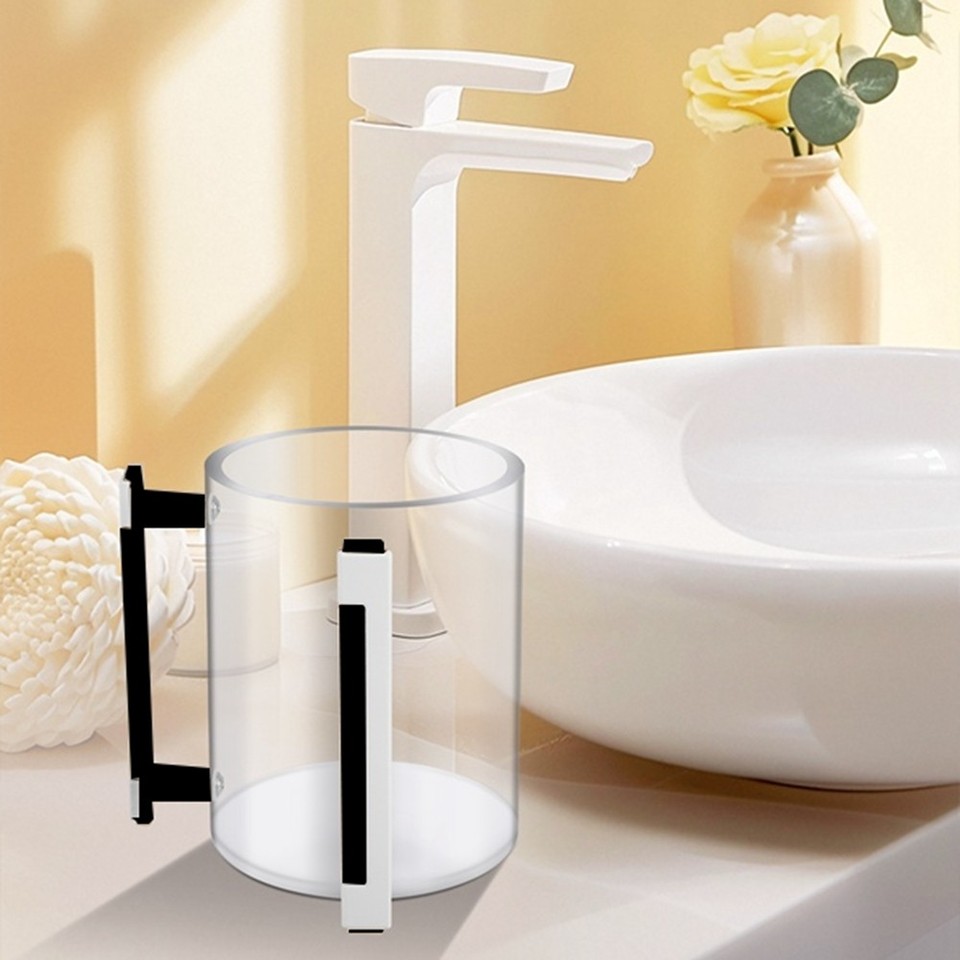 Hand Washing Cup Acrylic Round Washing Cup Hand Wash Cup with Metal ...