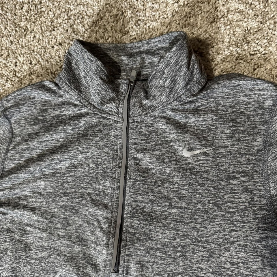 Nike Dri-FIT Element Half Zip Pullover Womens Small Gray Running Top ...
