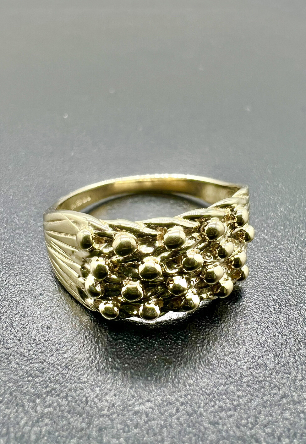 NEW and UNUSED 9ct Yellow Gold SOLID 10mm Wide 4 Row Woven Back Keeper ...