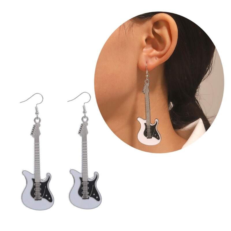 Japanese Rock Classical Guitar Musical Instrument Hook Earrings ...