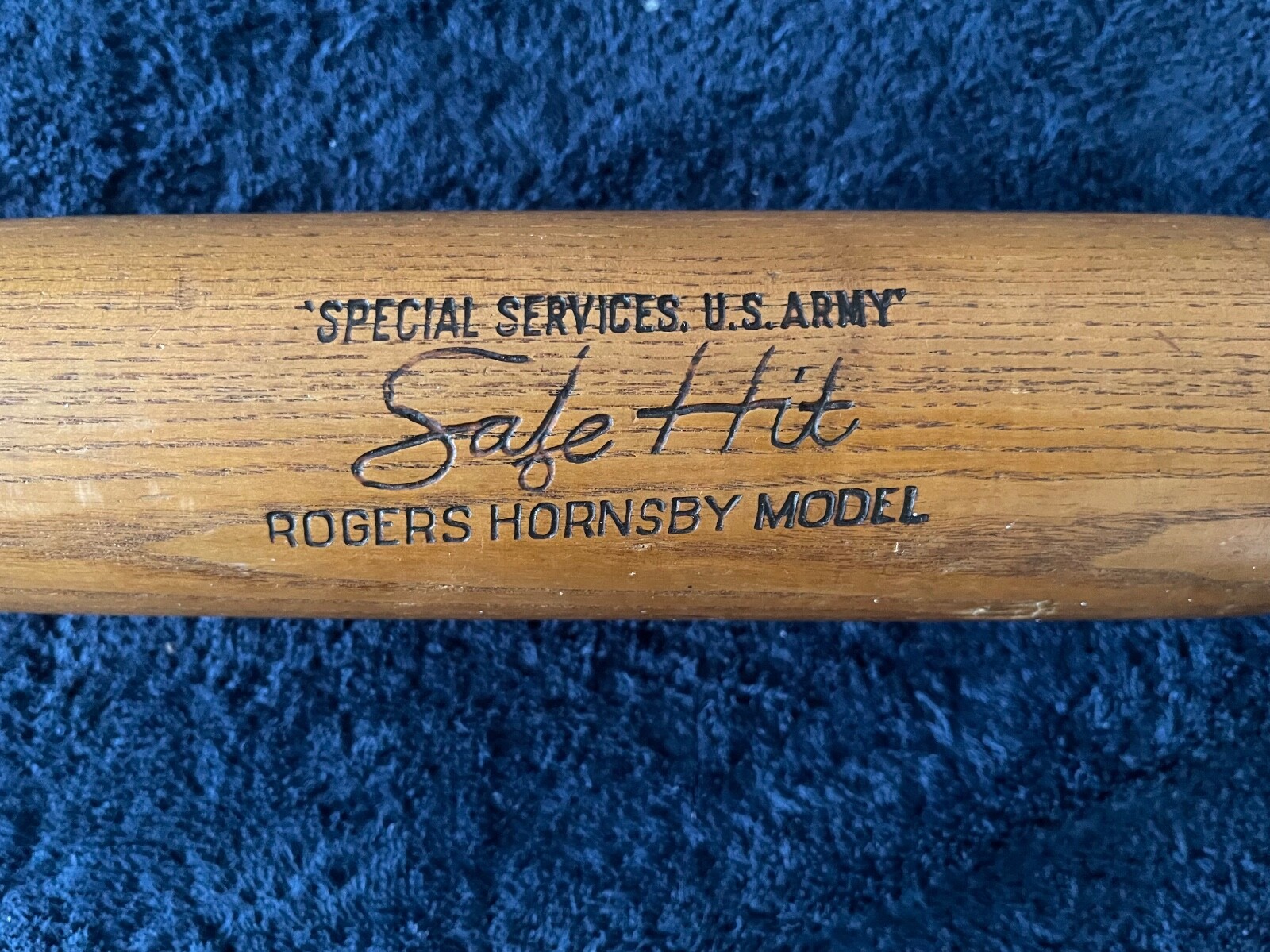 Rogers Hornsby original baseball bat including original gloves and ball ...
