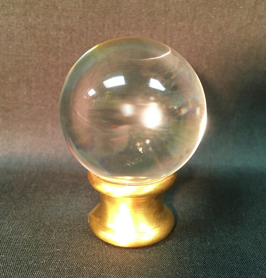 LAMP FINIAL-CLEAR OPTIC CRYSTAL LAMP FINIALS-CHROME/SATIN BRASS BASES ...