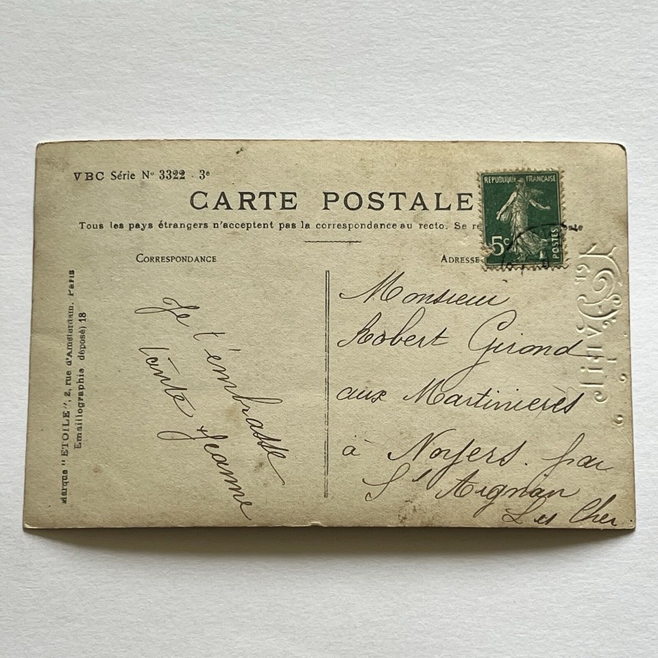 Vintage RPPC Postcard Beautiful French Woman Holding Fish April Fools ...