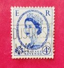 4D QUEEN ELIZABETH II STAMP Portrait Blue Postage Revenue | eBay UK