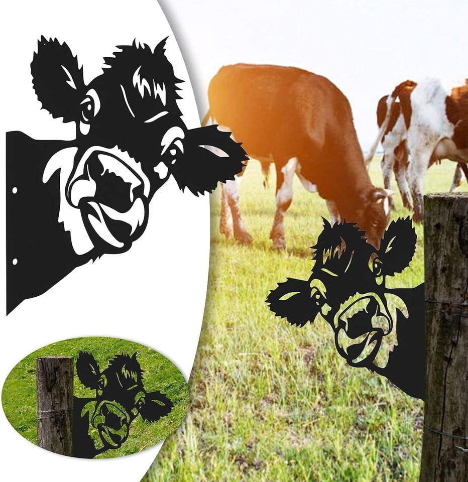 Gift-Ready Rustic Cow Garden Decor: Perfect Iron Sculpture for Animal ...