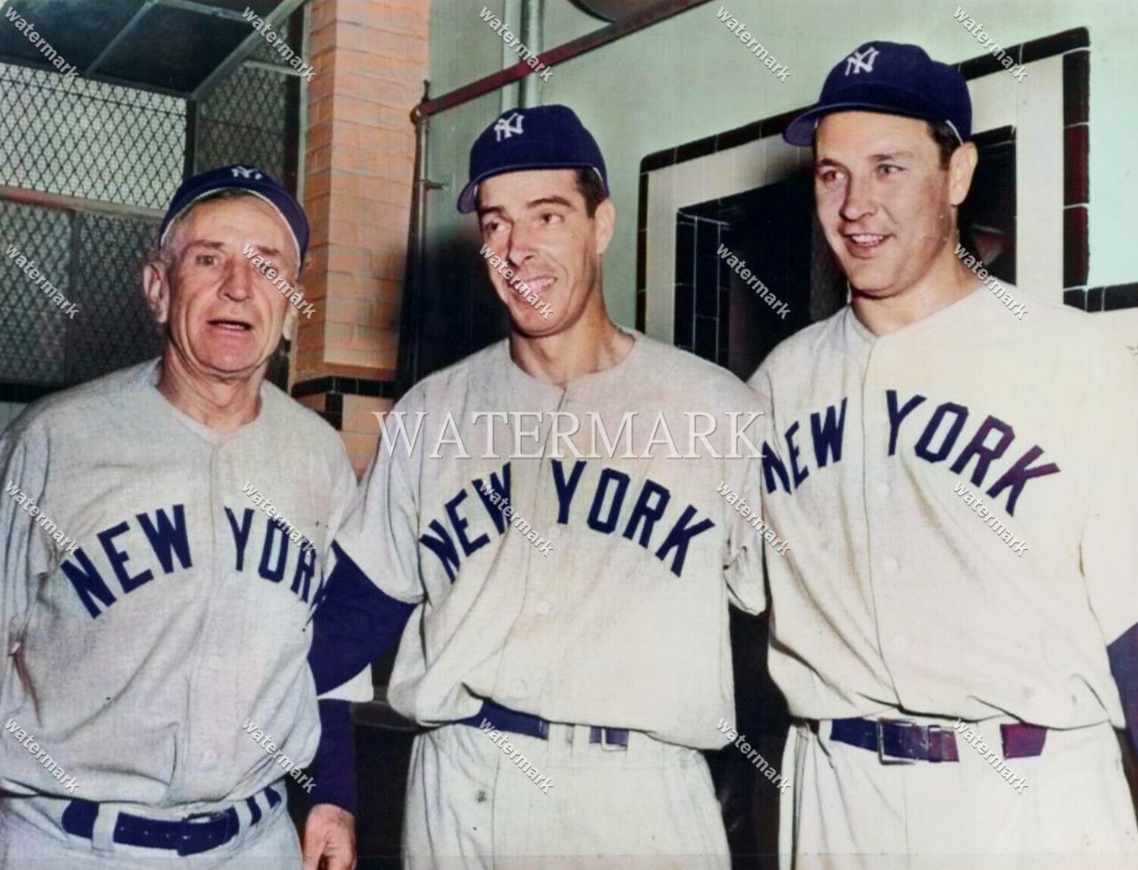 GJ672 C Stengel - Joe DiMaggio - J Page NY 8x10 11x14 16x20 Colorized ...