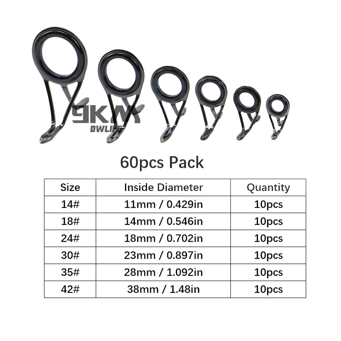 120pcs Fishing Rod Eye Ring Kit for Building Repair Replacement Spare ...