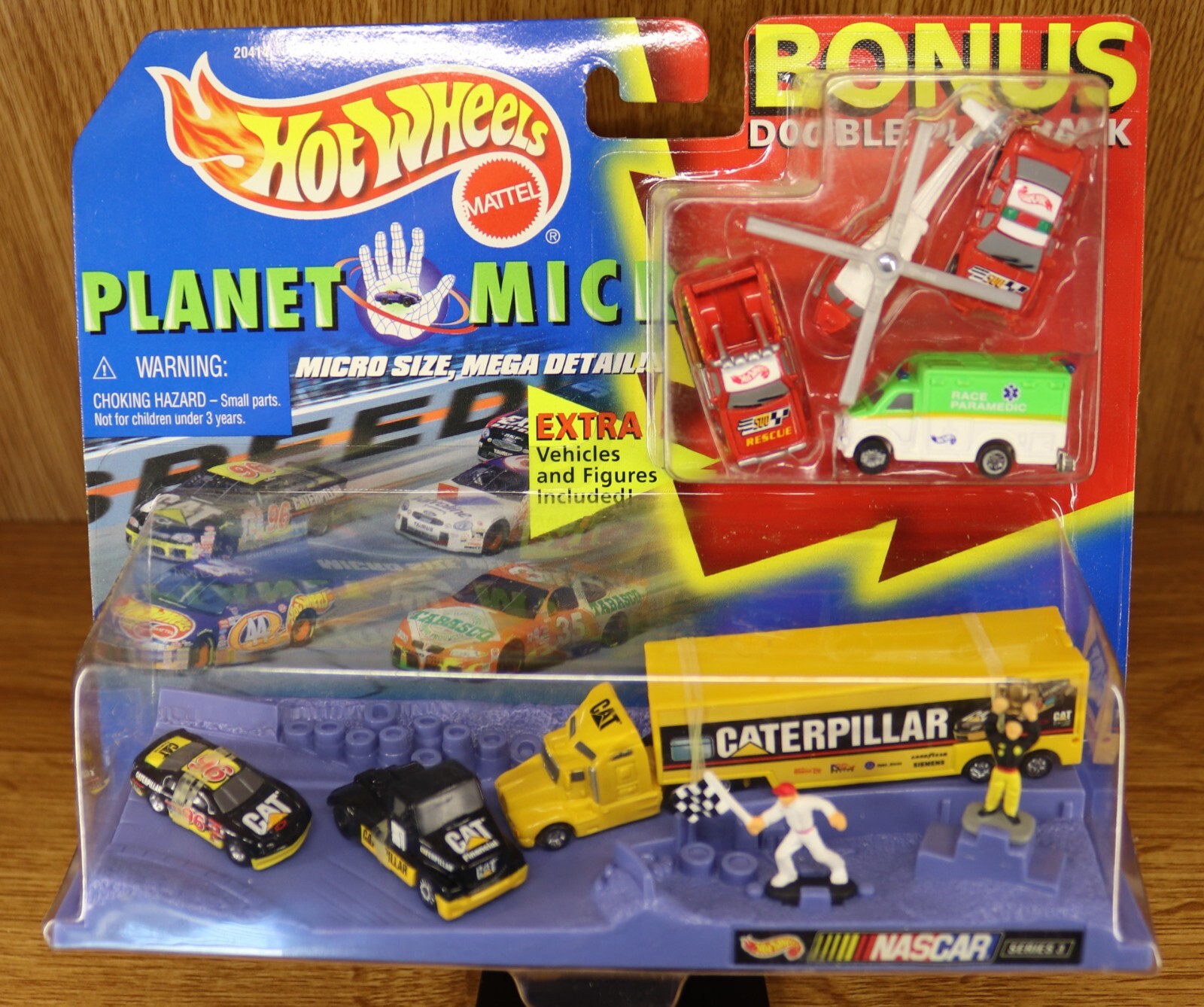 Hot Wheels Planet Micro NASCAR Series CAT Caterpillar w/ Base Bonus ...