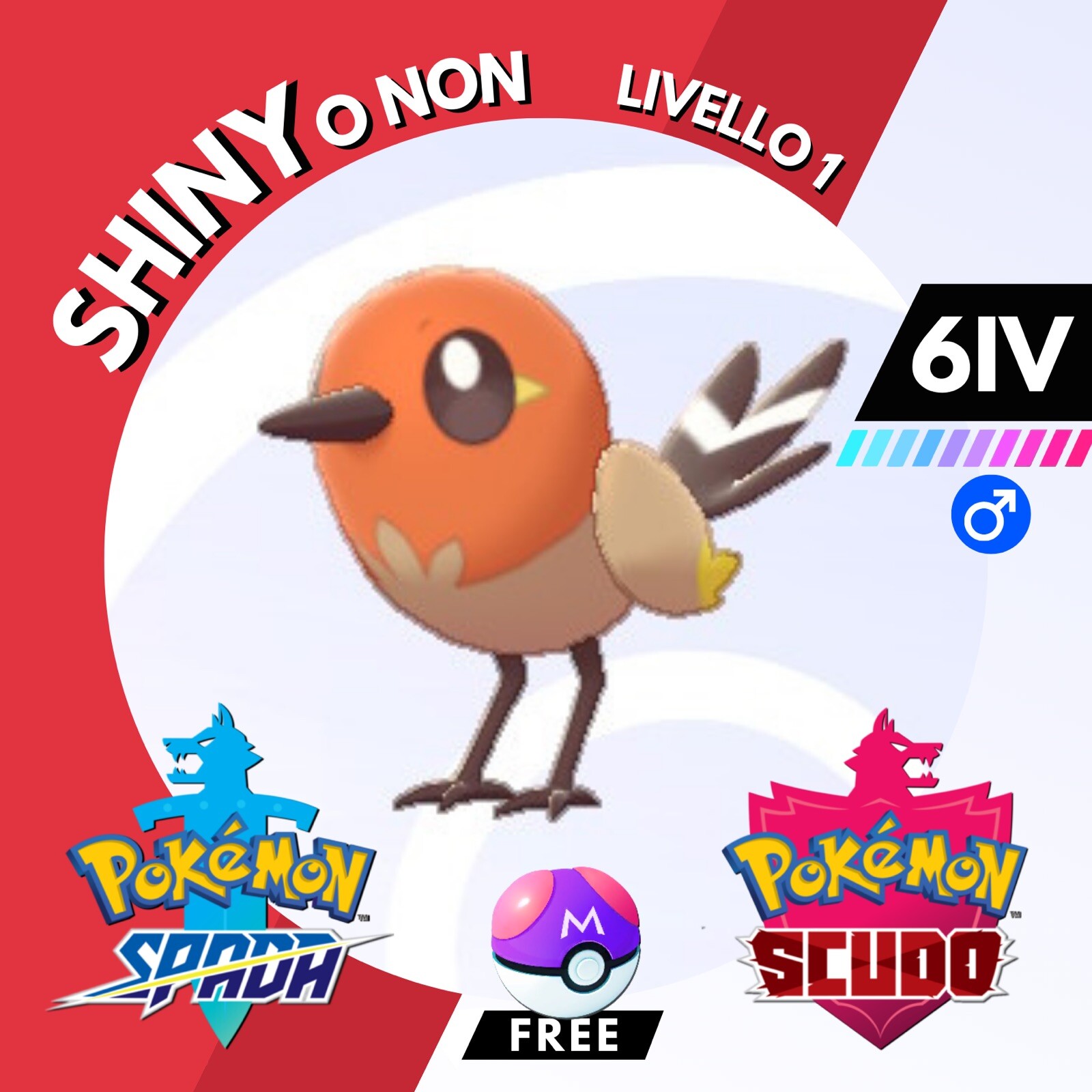 Fletchling Shiny o Non 6 IV e Master Ball Legit Pokemon Spada Scudo ...
