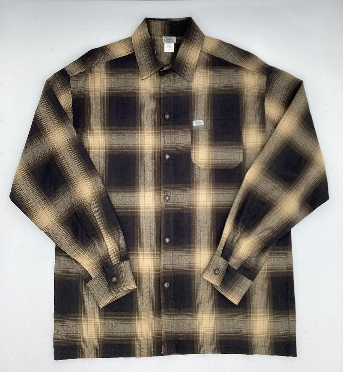 (NWOT) CHARLIES SHADOW PLAID LONGSLEEVE FLANNEL SHIRT (Gangster ...