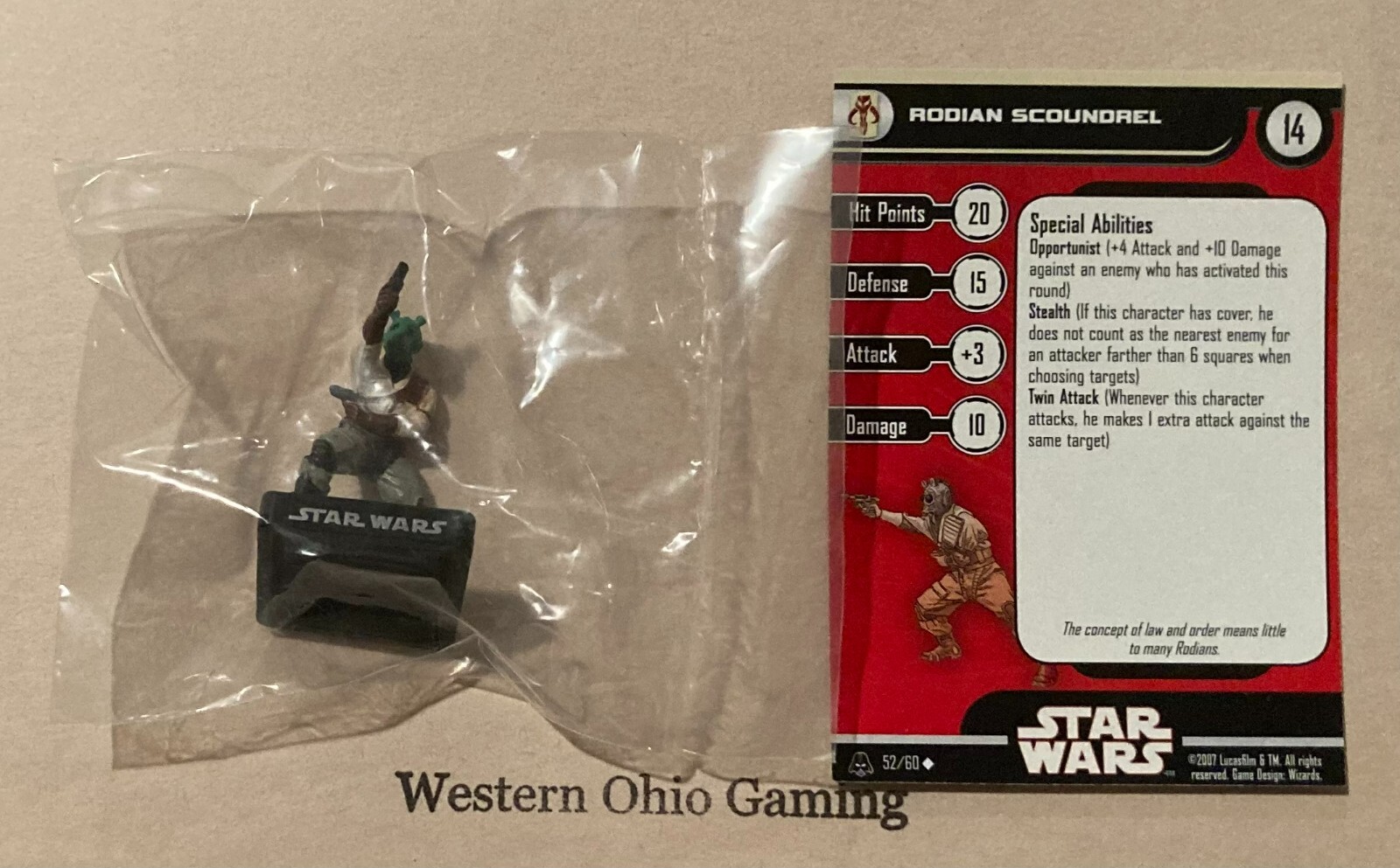 Star Wars Miniatures Rodian Scoundrel #52/60 NEW NIB Alliance and ...