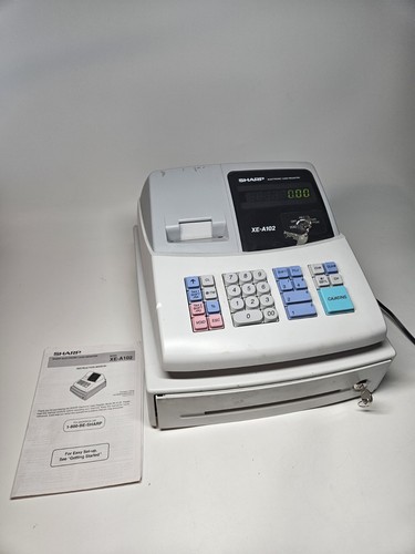 Sharp XE-A102 Electronic Cash Register With Keys Cash Drawer & Manual ...
