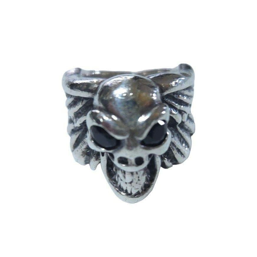 BWL Bill Wall Leather Wing with Good Luck Skull Ring Stone Eyes US 3.5 ...