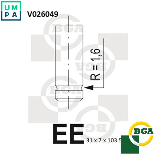 4x EXHAUST VALVE V026049 FOR DAEWOO MERCEDES-BENZ C-CLASS/Break/T-Model ...