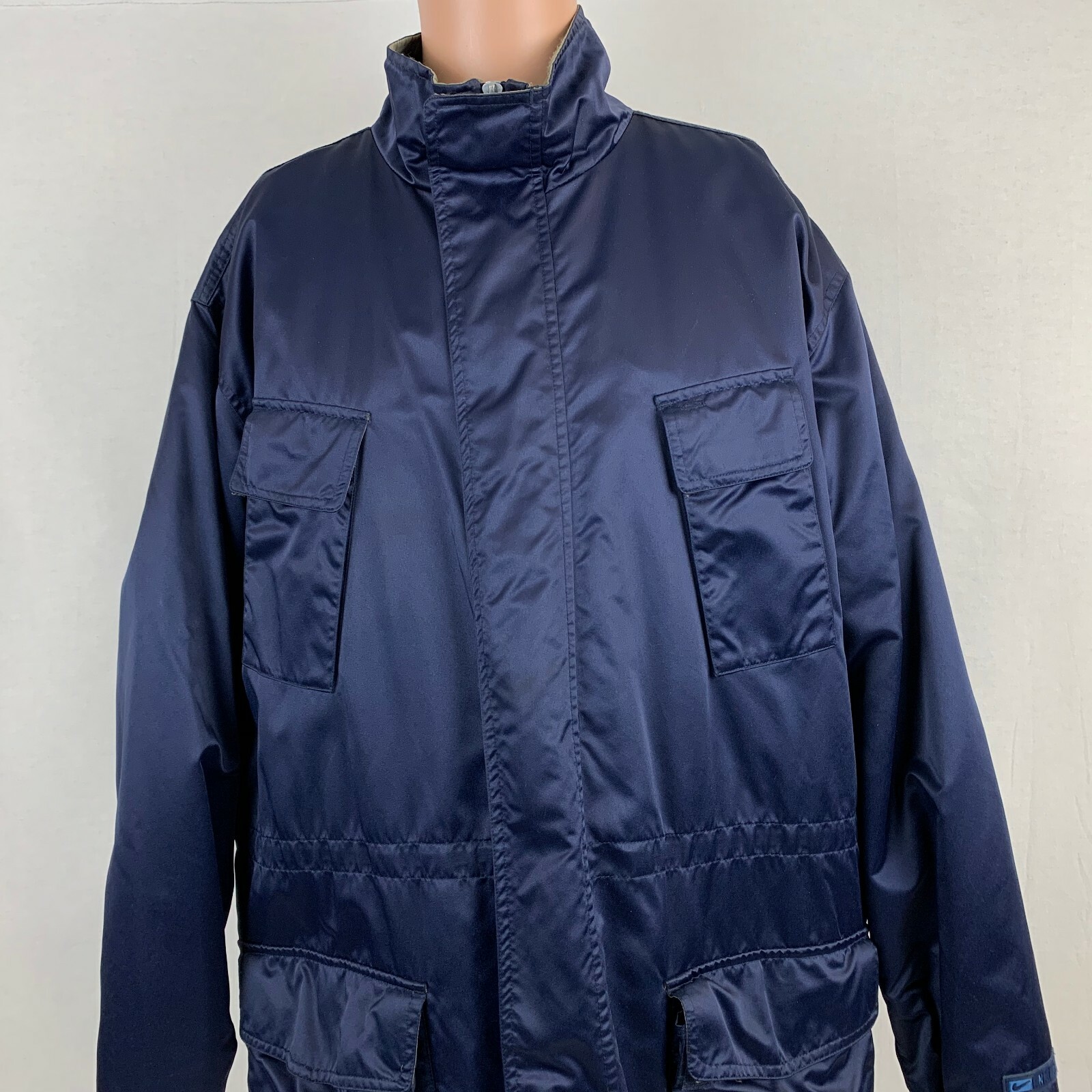 Nike Waterproof Solid Field Jacket Vintage 90s Blue S… - Gem
