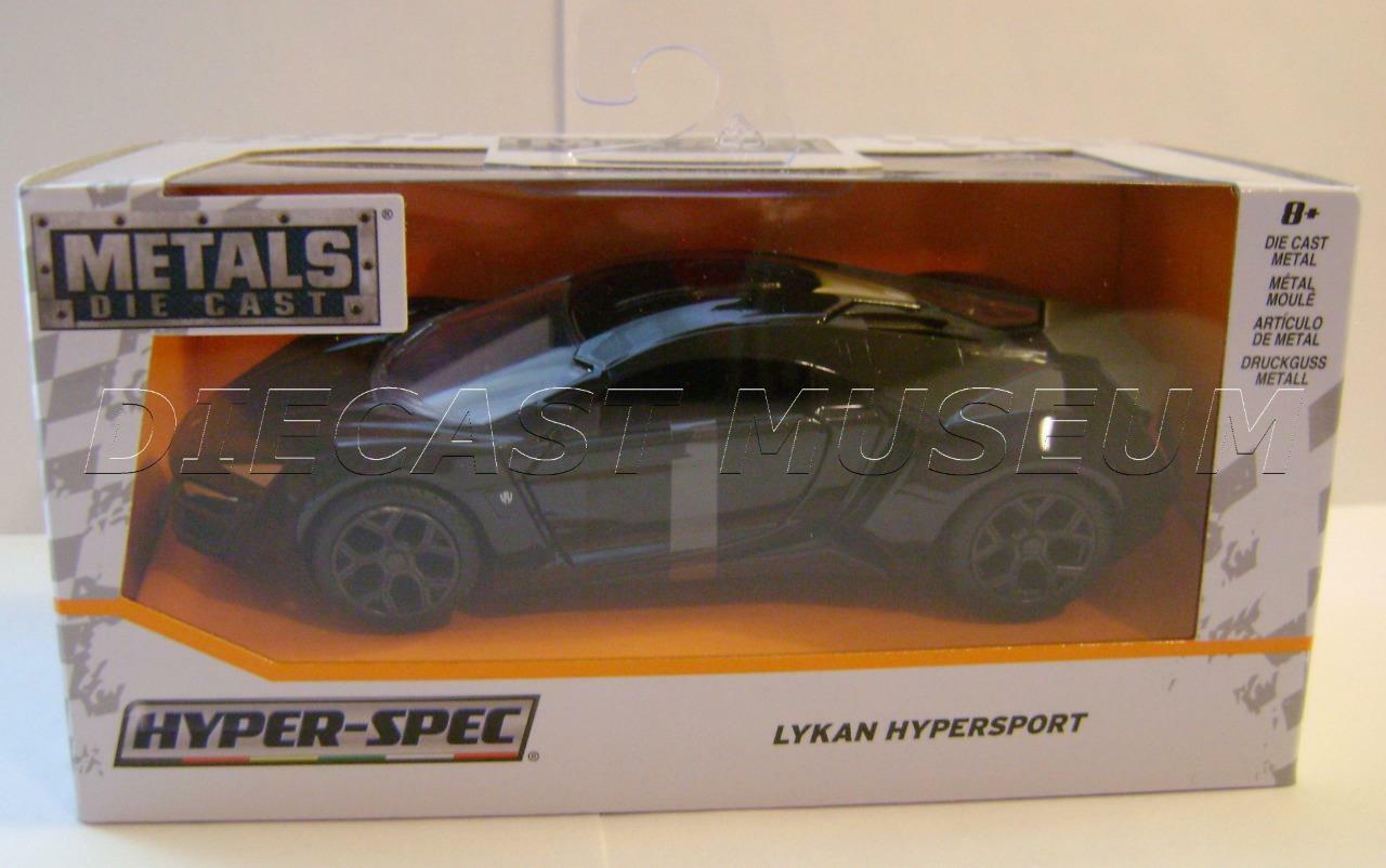 LYKAN HYPERSPORT BLACK WITH GOLD HYPER-SPEC 1:32 METALS DIECAST JADA ...