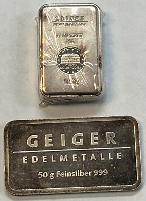 Geiger 100 Grams and 50 Grams Silver Bars - Two Bars, Total of 150g | eBay