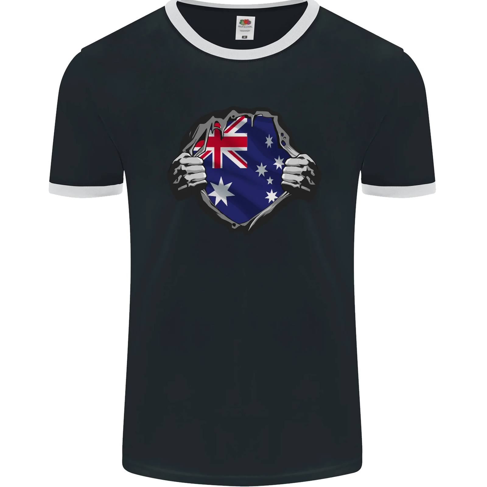 Australian Flag Ripped Australia Day Gym Mens Ringer T-Shirt FotL | eBay UK