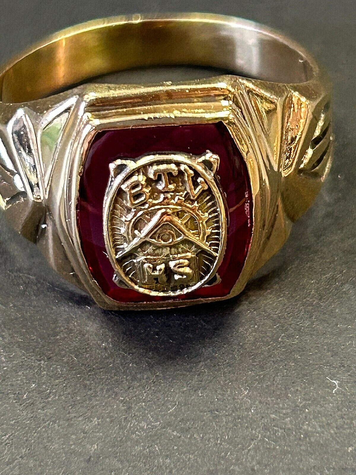 10K GOLD RARE 1941 ANTIQUE HIGH SCHOOL BTV HS CLAS… - Gem