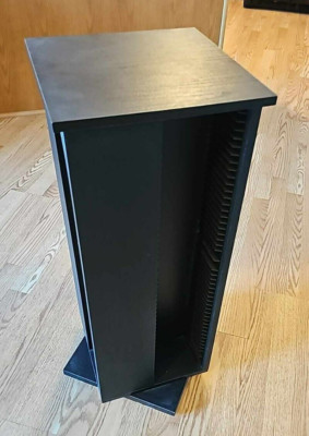Rotating 200 CD Storage Revolving Carousel Tower Holder Black Wood | eBay