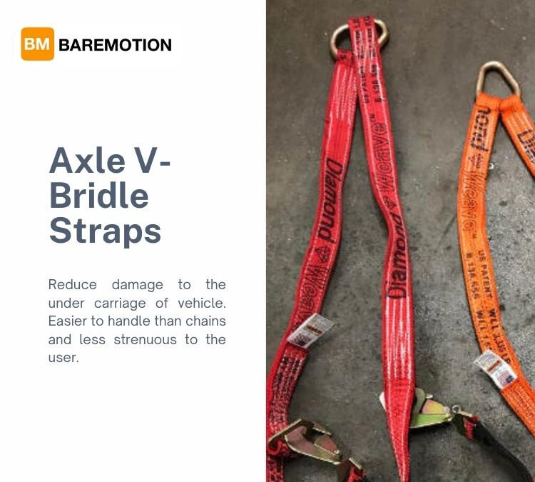 4 FT Axle V-Bridle Axle V Strap RED Diamond Weave Tow Truck Car Carrier ...