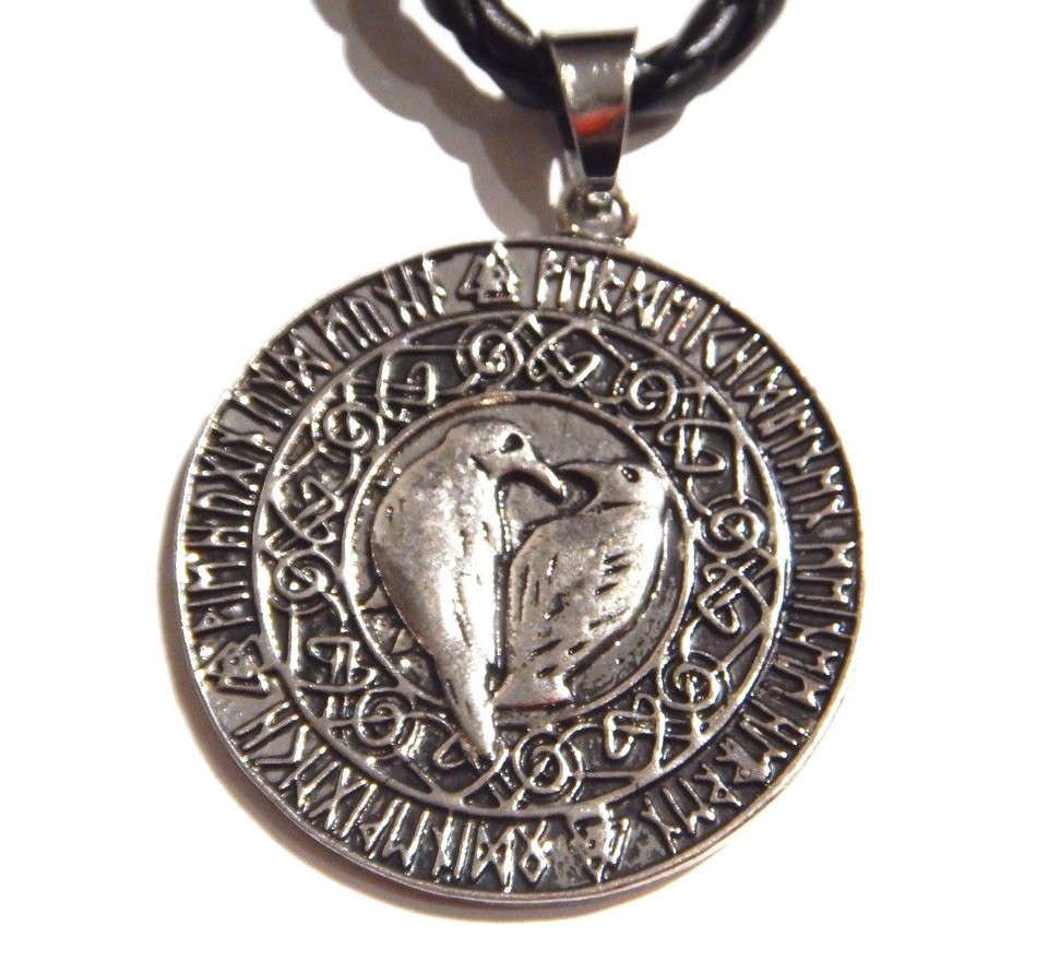 NORSE ODIN'S RAVENS PENDANT Woden Nordic Viking Crow Celtic Necklace ...