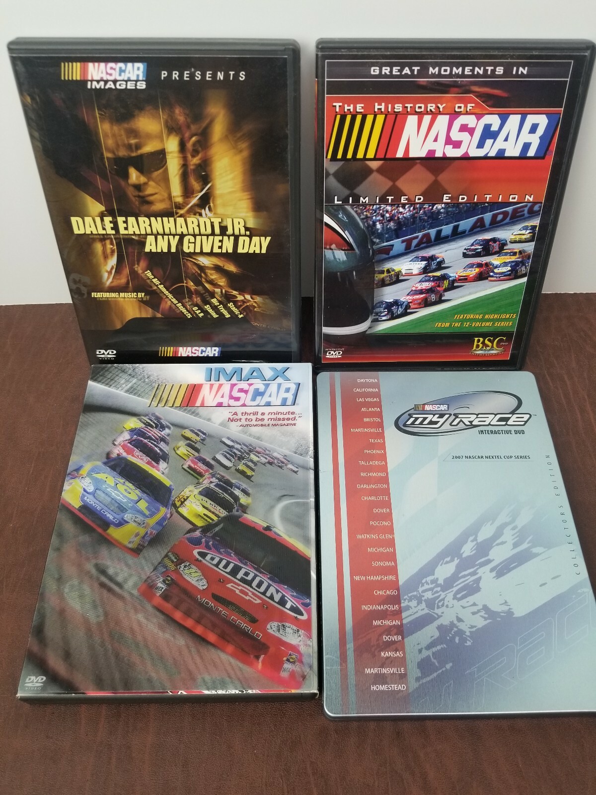 Lot of 4 nascar dvd Dale Jr, IMAX, California speedway 794051809421| eBay