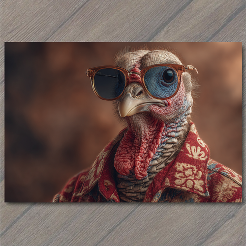 Art Print Turkey Sunglasses Hawaiian Shirt Retro Funny Bird ...