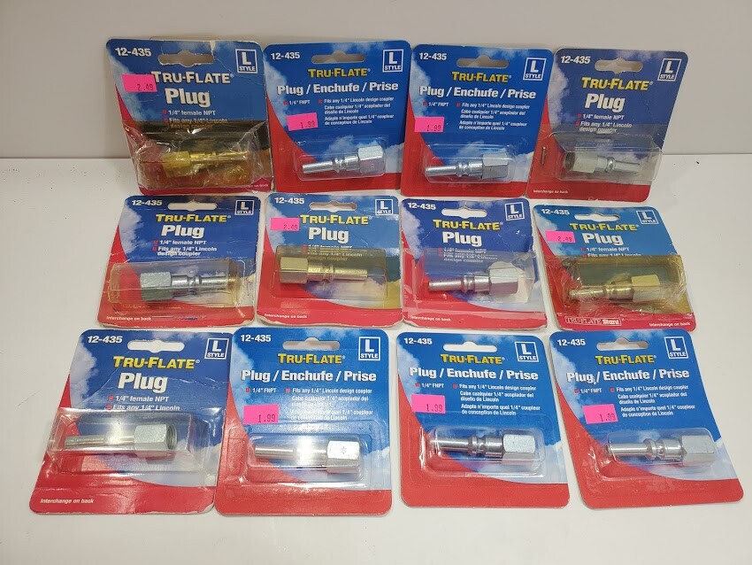 (12) Tru-Flate 12-435, Plug Connector, 1/4" FNPT-1/4" Lincoln Design ...