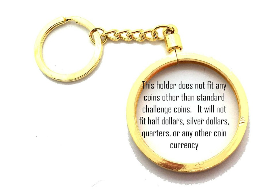 Challenge Coin Keychain Keyring Holder GOLD plated 1-3/4" diameter | eBay