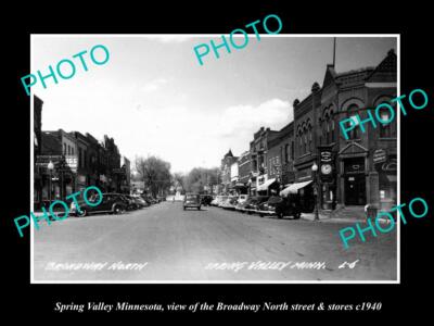 OLD 8x6 HISTORIC PHOTO OF SPRING VALLEY MINNESOTA THE MAIN ST & STORES ...