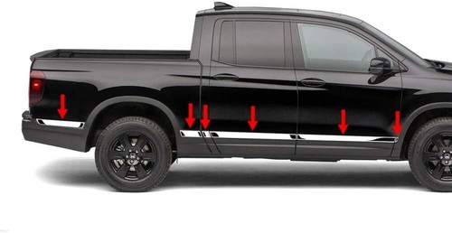 2017-2024 Honda Ridgeline Chrome Flat Body Side Molding Trim Accent ...