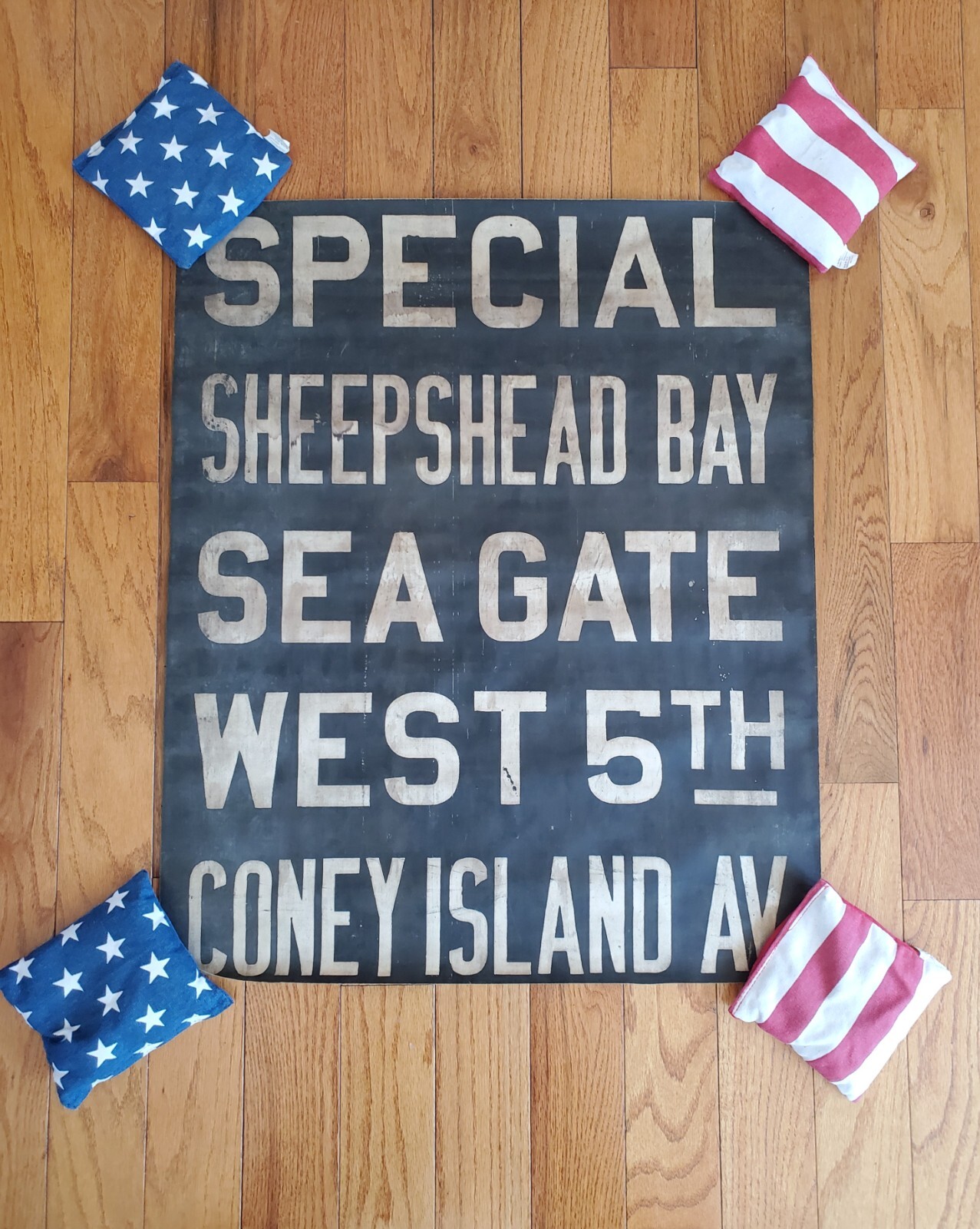 BROOKLYN QUEENS TRANSIT TROLLEY ROLL SIGN SECTION SHEEPSHEAD BAY NY BQT ...