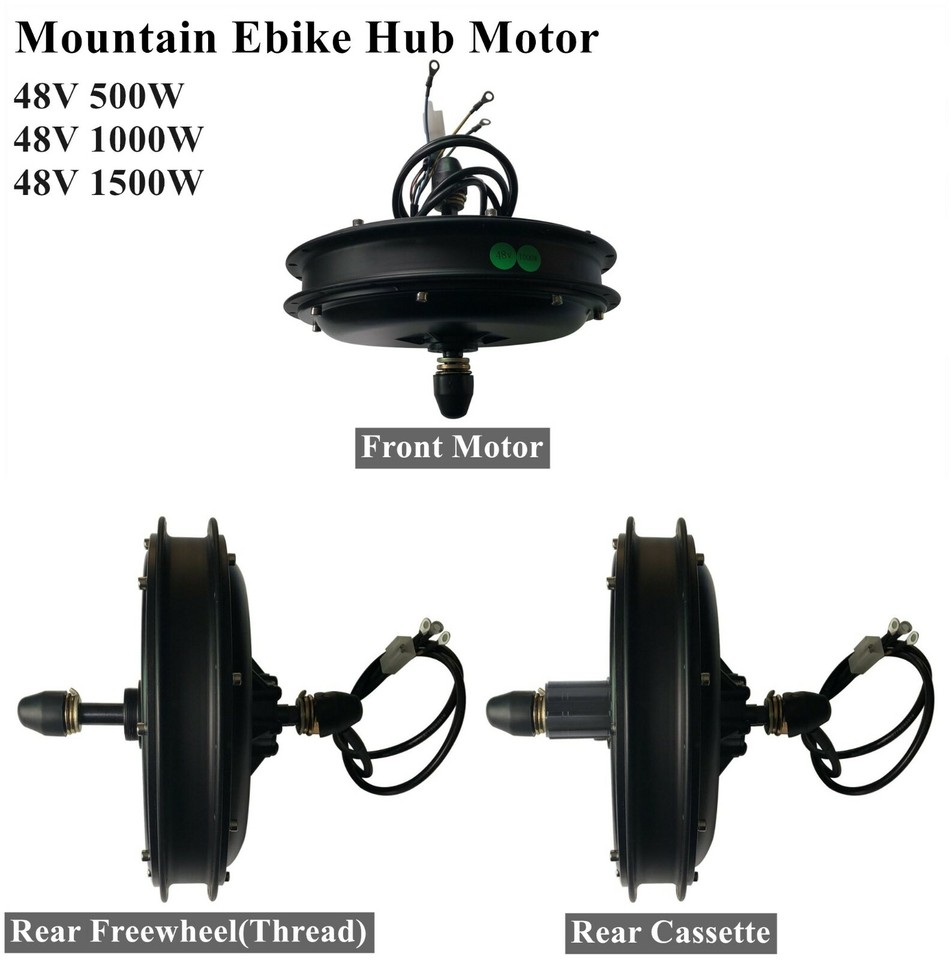 MTB eBike Hub Motor 36/48V 500/1000/1500W Mountain Bike Front/Rear ...