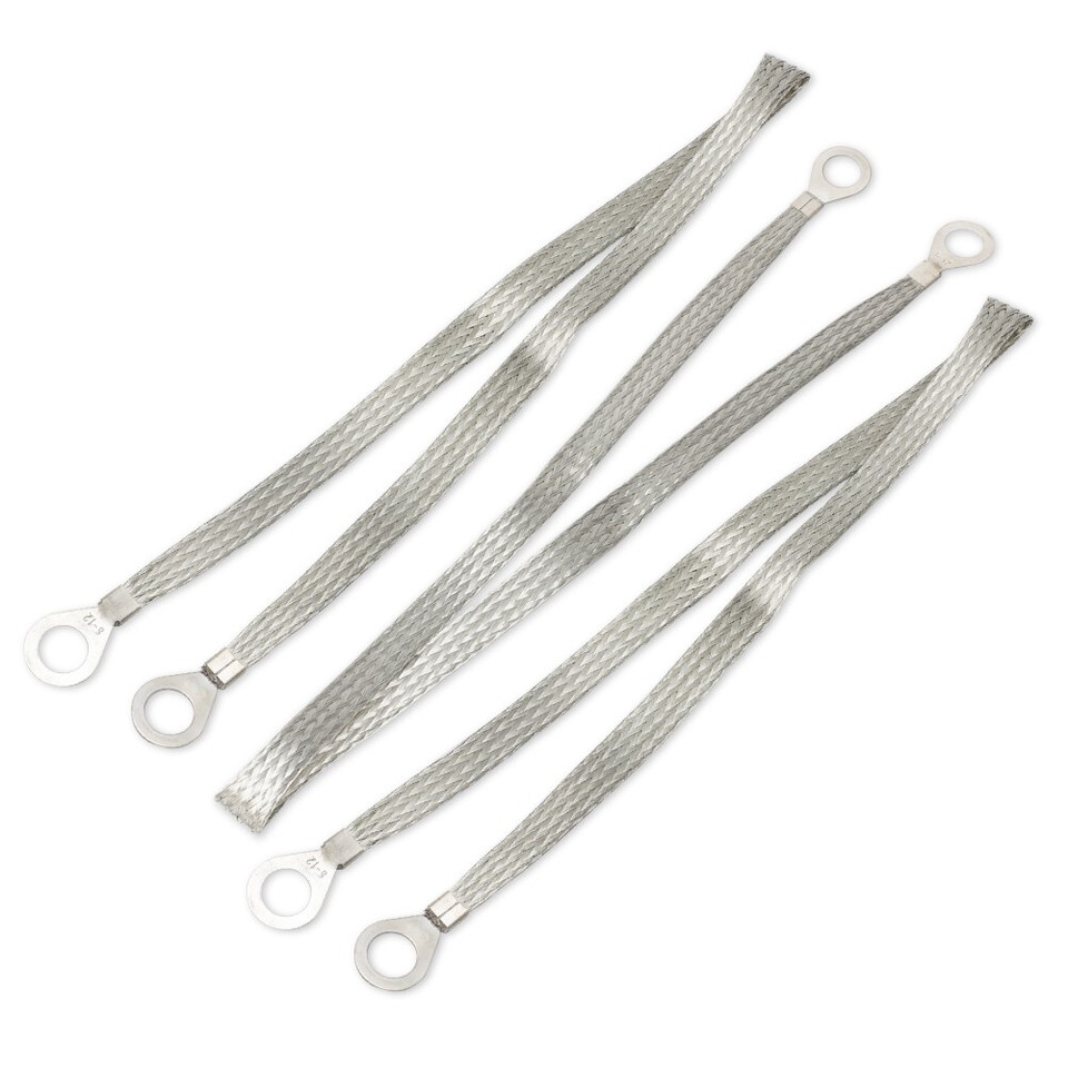 Universal Automotive 24" x 1/2″ Braided Ground Straps 1/2″ Ring ...