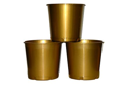 6 Pearl Gold Plastic Offering Buckets - Ice Container Mfg USA Lead Free ...