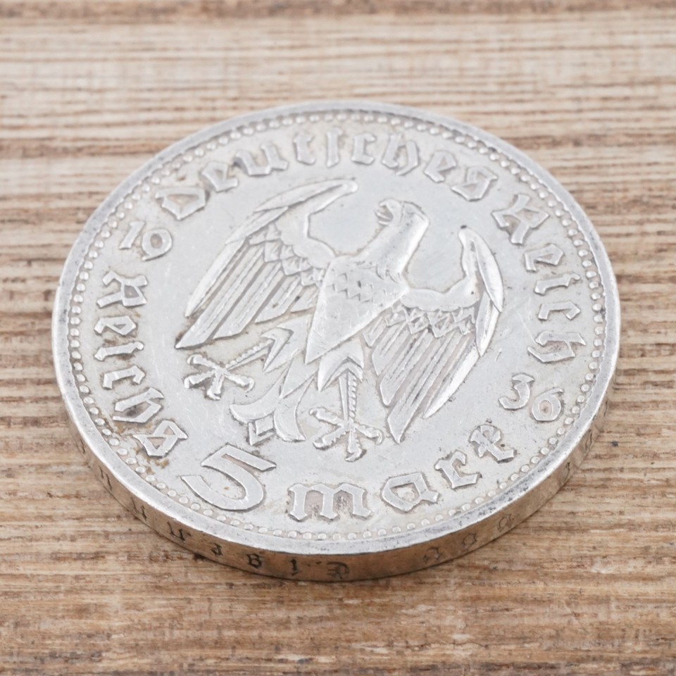 SILBER 900 Münze 5 Reichsmark Deutsches Kaiserreich 1936 Paul von ...