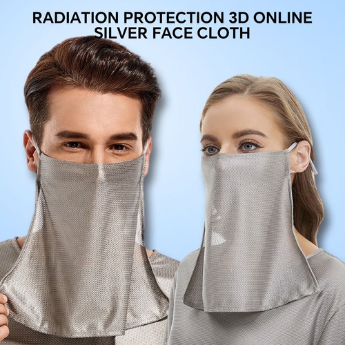 100% Silver Fiber Face Shield Mesh EMF EMI RF Shielding Anti-Radiation ...