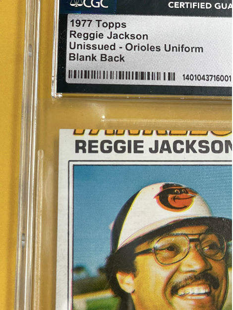 1977 Unissued Error Rare Topps Reggie Jackson Orioles Uniform Blank ...