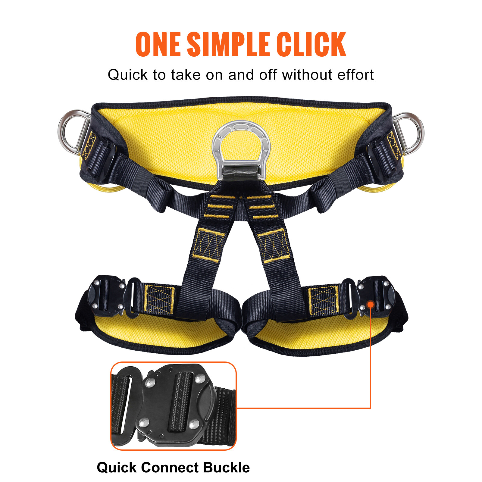VEVOR Half Body Safety Harness Tree Climbing Harness Padding on Waist ...